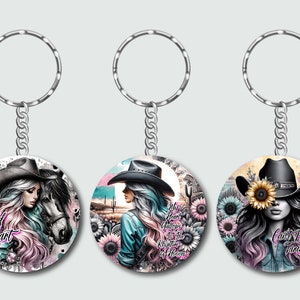 Western Keychain PNG Bundle - Cowgirl Keychain Sublimation Bundle ...