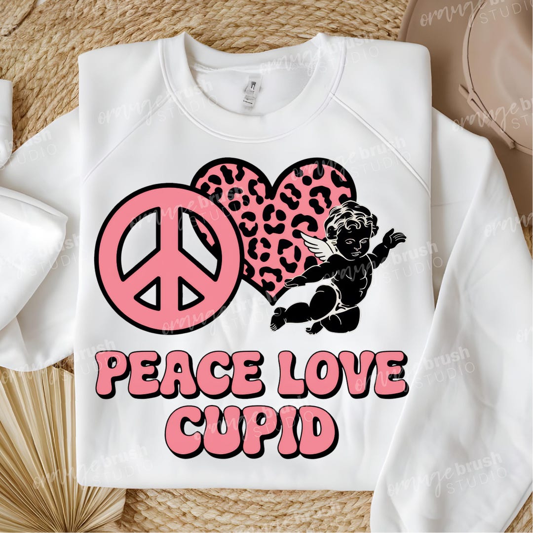 Peace Love Cupid PNG Vintage Sublimation - Retro Valentines Day Design ...