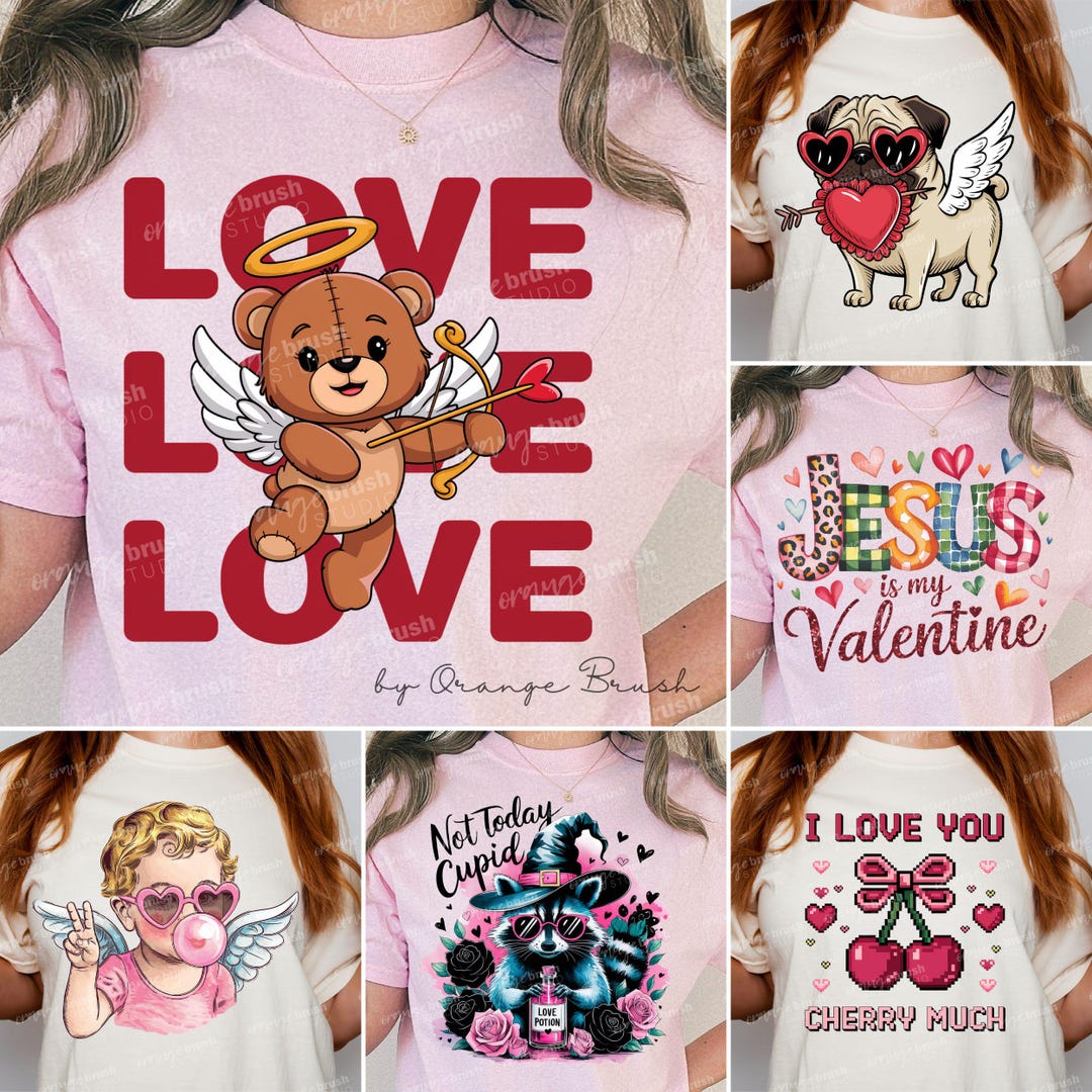 Cute Valentines PNG Bundle, Valentine's Day Cherry Coquette Bow ...
