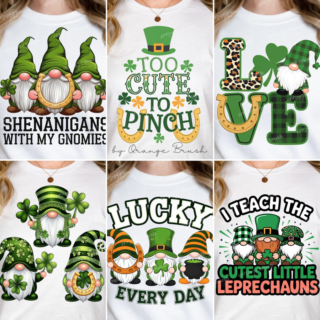 St Patricks Day Gnome PNG Bundle, Saint Patrick PNG, Irish Day Lucky ...