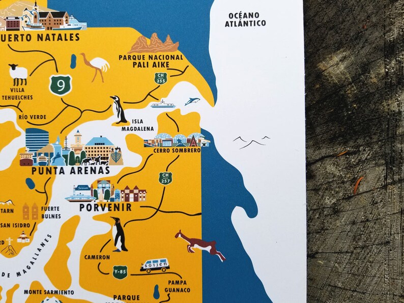 Map of Patagonia Austral Poster Patagonia Chile - Etsy