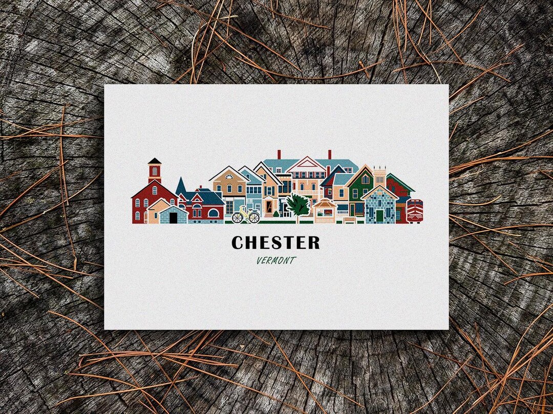 Chester Vermont Cityscape Print - Etsy