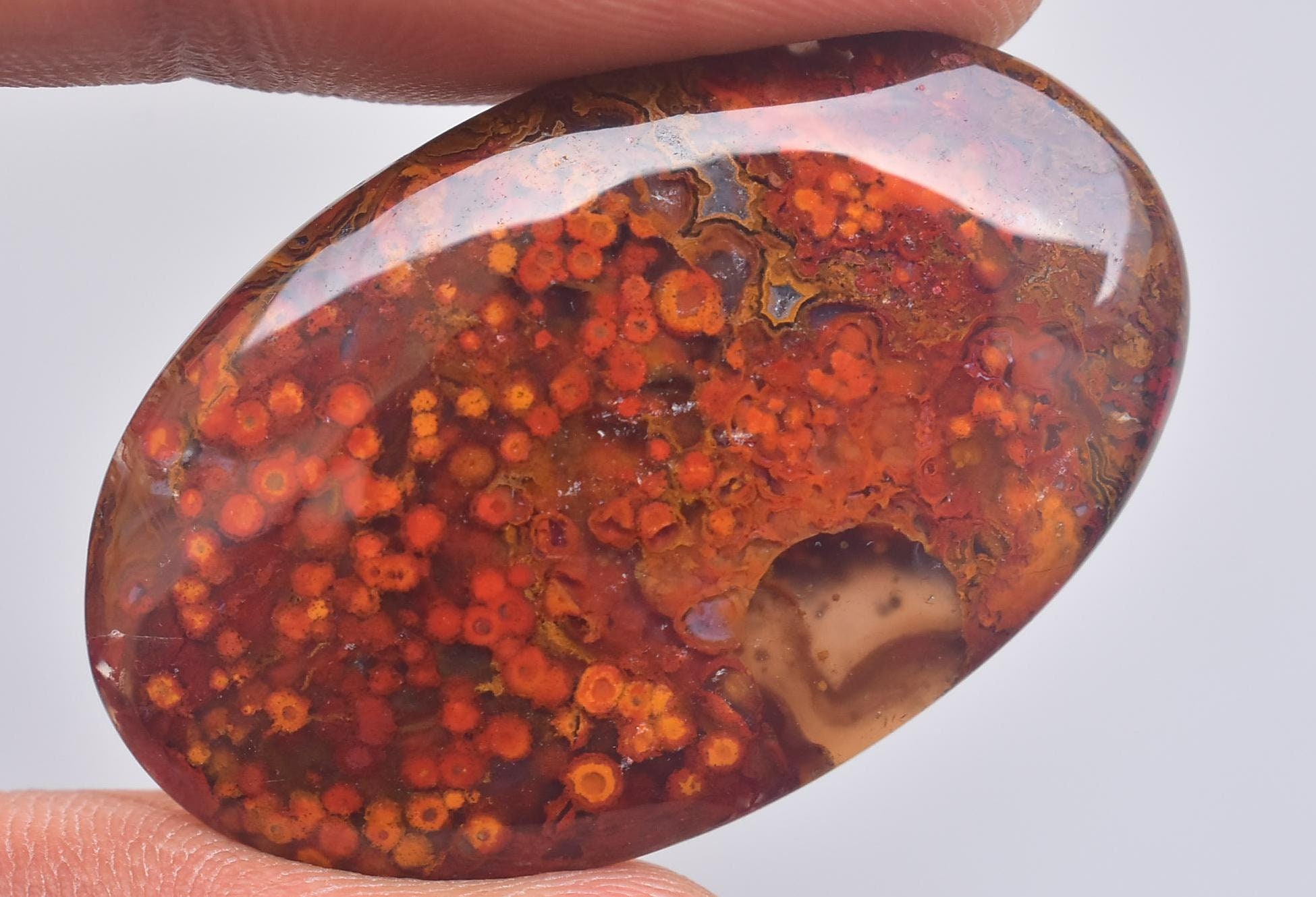 Red Moss Agate Cabochon Loose Gemstone / Indonesian Red Moss | Etsy