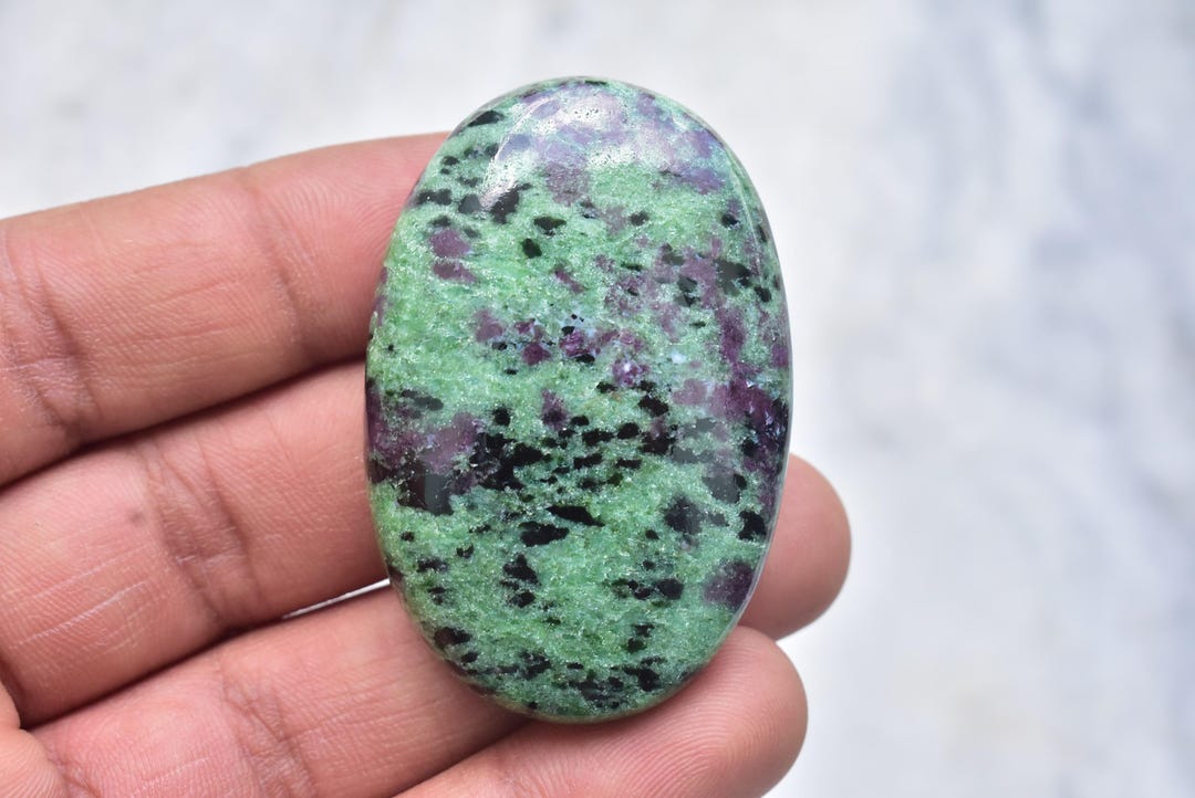 Awesome ! RUBY ZIOSITE Palmstone, Ruby Worry Gemstone, Polished Ziosite ...
