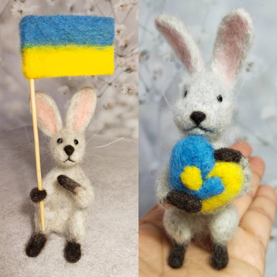 Easter Bunny, Ukraine,ukrainian Bunny, Rabbit, Felted Rabbit, Woolen ...
