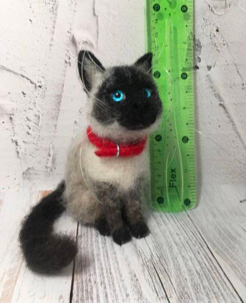 Woolen Cat,figure Cat, Felted Cat, Siamese Cat - Etsy