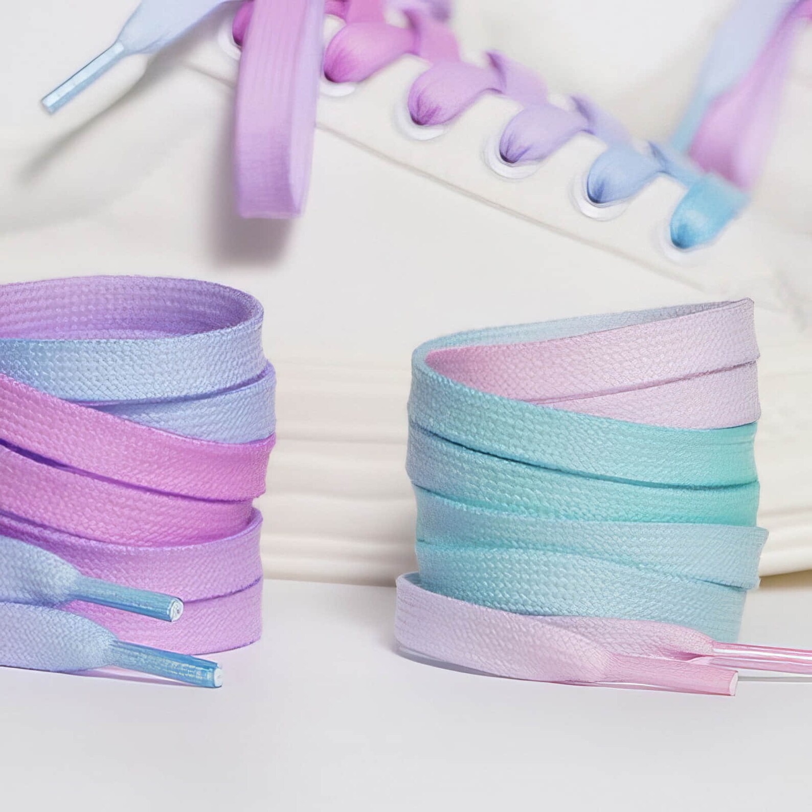Add New 3 Total 20 Colors T/C Colorful Gradient Series: Flat Shoe Laces ...