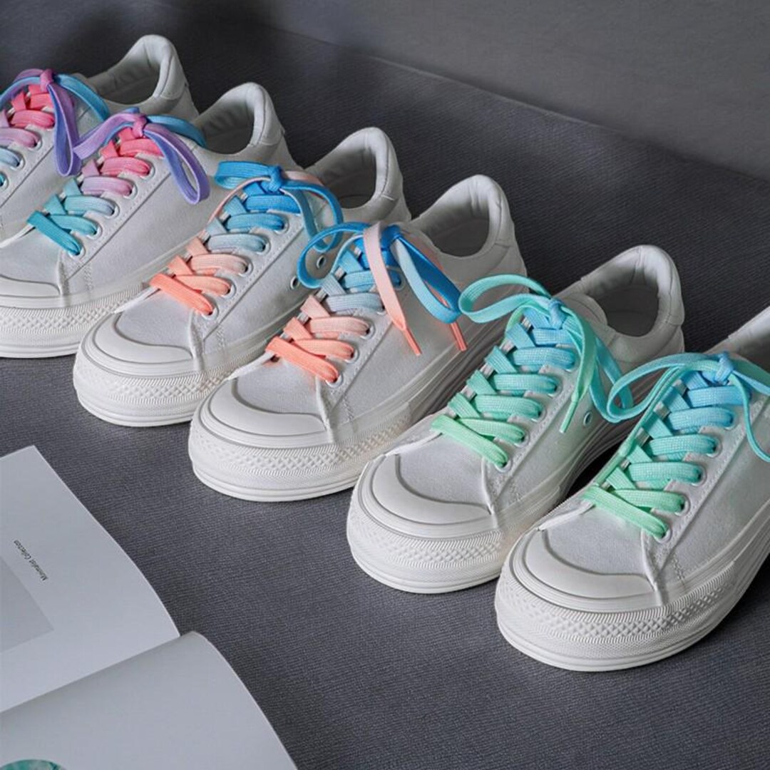Add New 3 Total 20 Colors T/C Colorful Gradient Series: Flat Shoe Laces ...