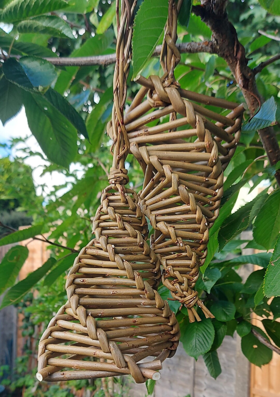 Handwoven Willow Bird Feeder Set: Hanging Suet Ball Feeders - Etsy