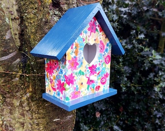 Bird House Bird Box Decoupaged Bird House Garden Decorative | Etsy
