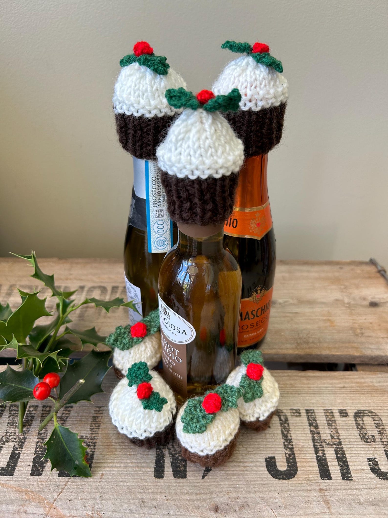 Hand Knitted Christmas Pudding Cosy, Lindt, Ferrero Rocher, Knitted ...