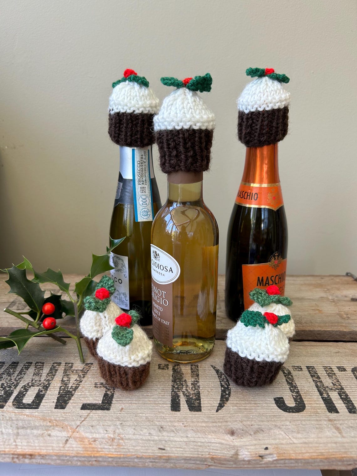 Hand Knitted Christmas Pudding Cosy, Lindt, Ferrero Rocher, Knitted ...