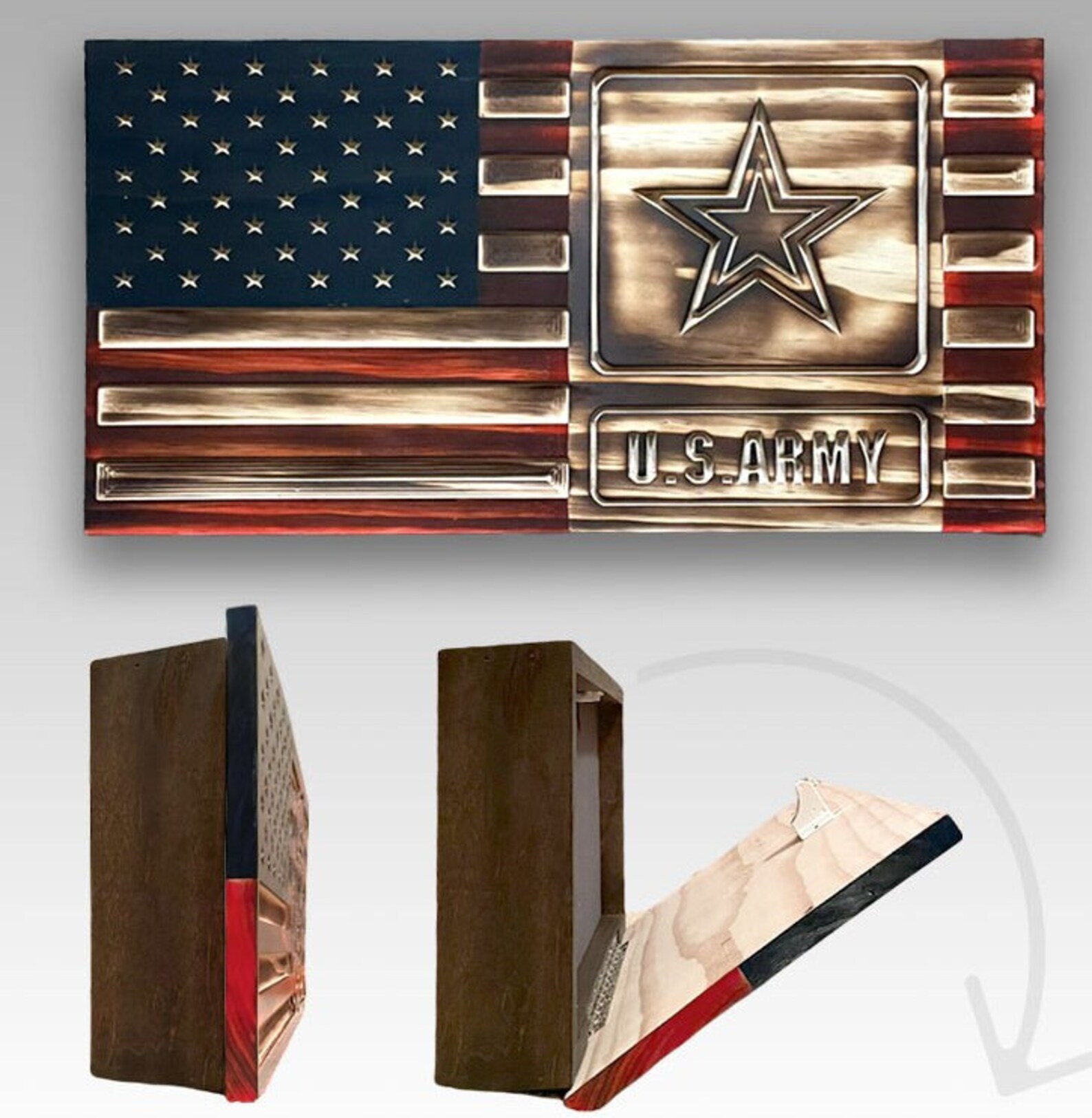 U.S. Army Wood Flag or Concealment Box - Etsy