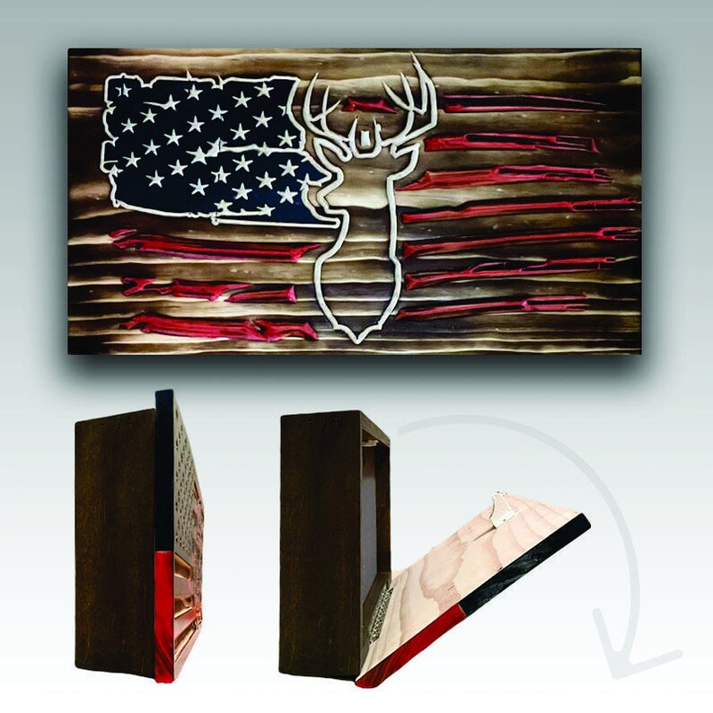 Deer Wood Flag or Concealment Box - Etsy