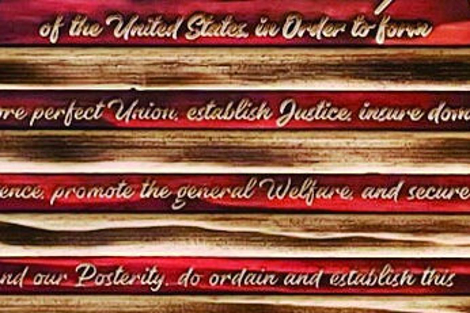 PREAMBLE we the People American Wood Flag, or Concealment Box Wood Wall ...
