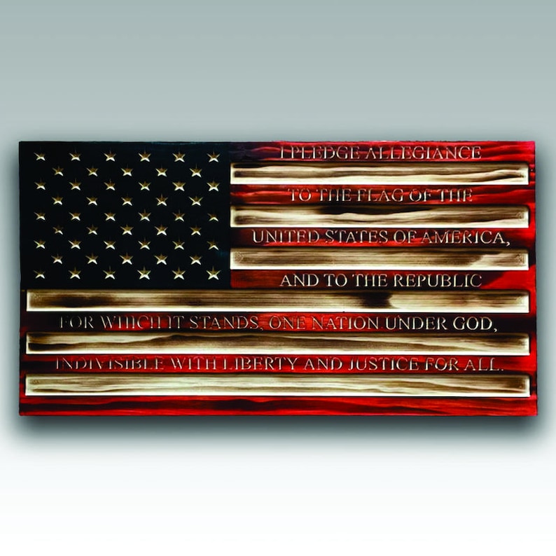 Pledge of Allegiance Wood Flag or Concealment Box - Etsy