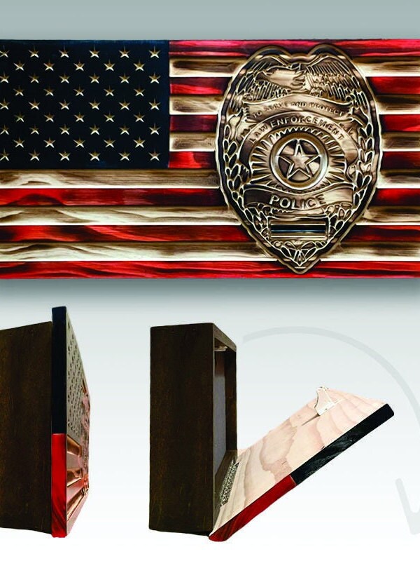 Police Wood Flag or Concealment Box - Etsy