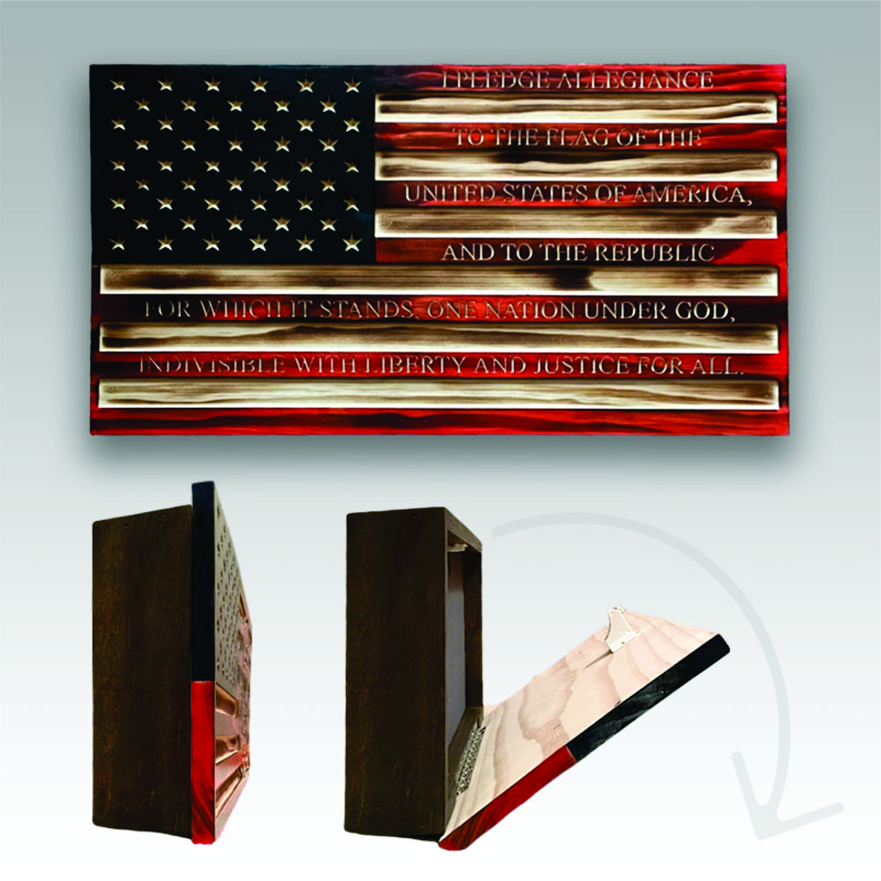 Pledge of Allegiance Wood Flag or Concealment Box - Etsy