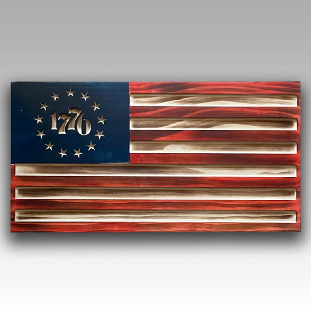 1776 American Wood Flag or Concealment Box - Etsy