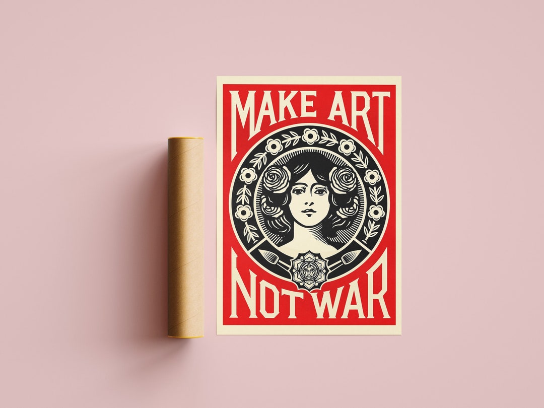 Make Art Not War Poster / Make Art Not War Print / Vintage Photo - Etsy