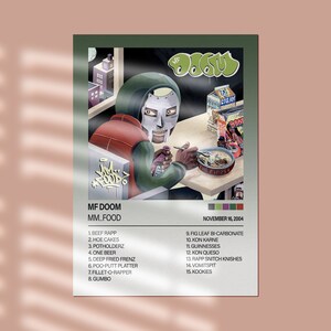MF Doom - Mm..food Poster, MF Doom Poster, MF Doom Print, Album Cover ...