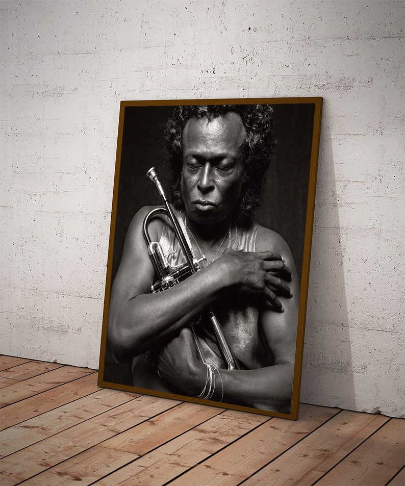 Miles Davis Poster, Miles Davis Print, Miles Davis With Trumpet ...
