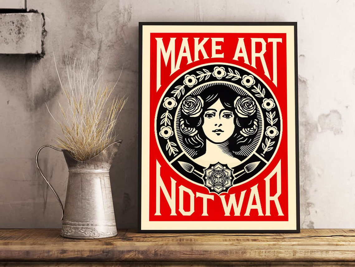 Make Art Not War Poster / Make Art Not War Print / Vintage Photo - Etsy