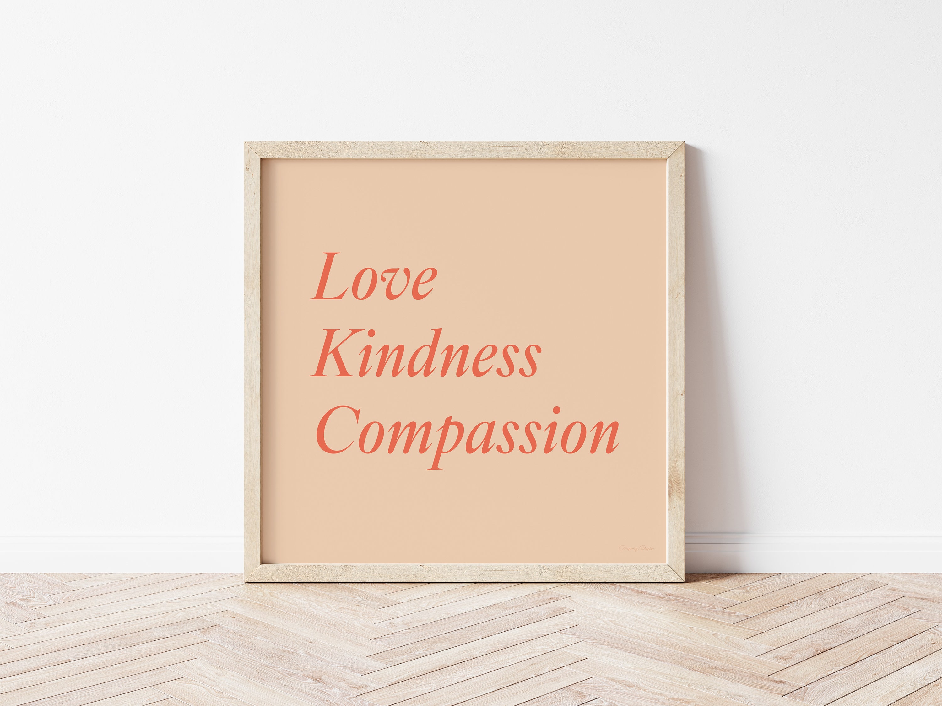 Love Compassion Kindness Printable Wall Art, Orange Typography Art ...