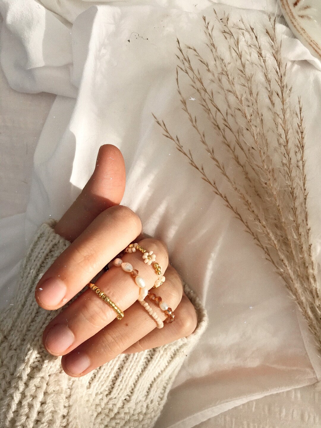 Aruba Handmade Boho Ring Set Consisting of 5 Rings/ring Set/cute Rings ...