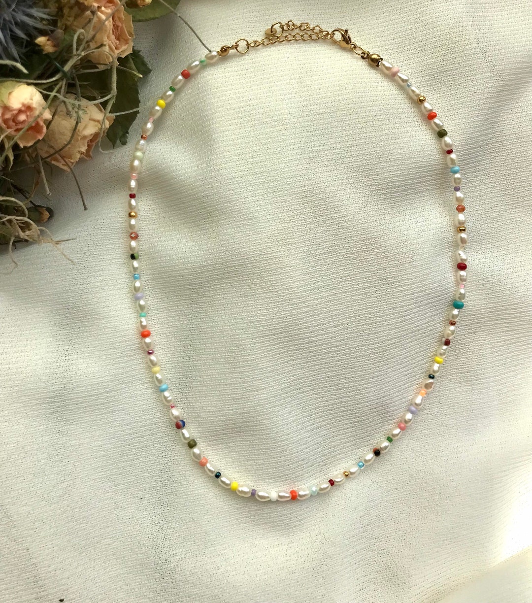 Aruba Handmade Colorful Pearl Necklace With Freshwater Pearls/summer ...