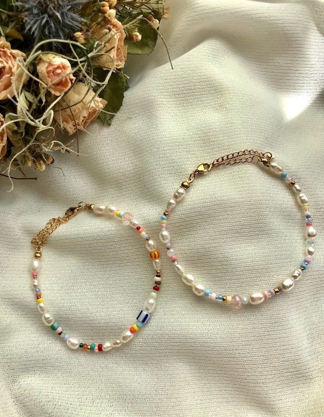 Handmade Colorful Pearl Bracelets Made of Freshwater Pearls/ Pearl ...