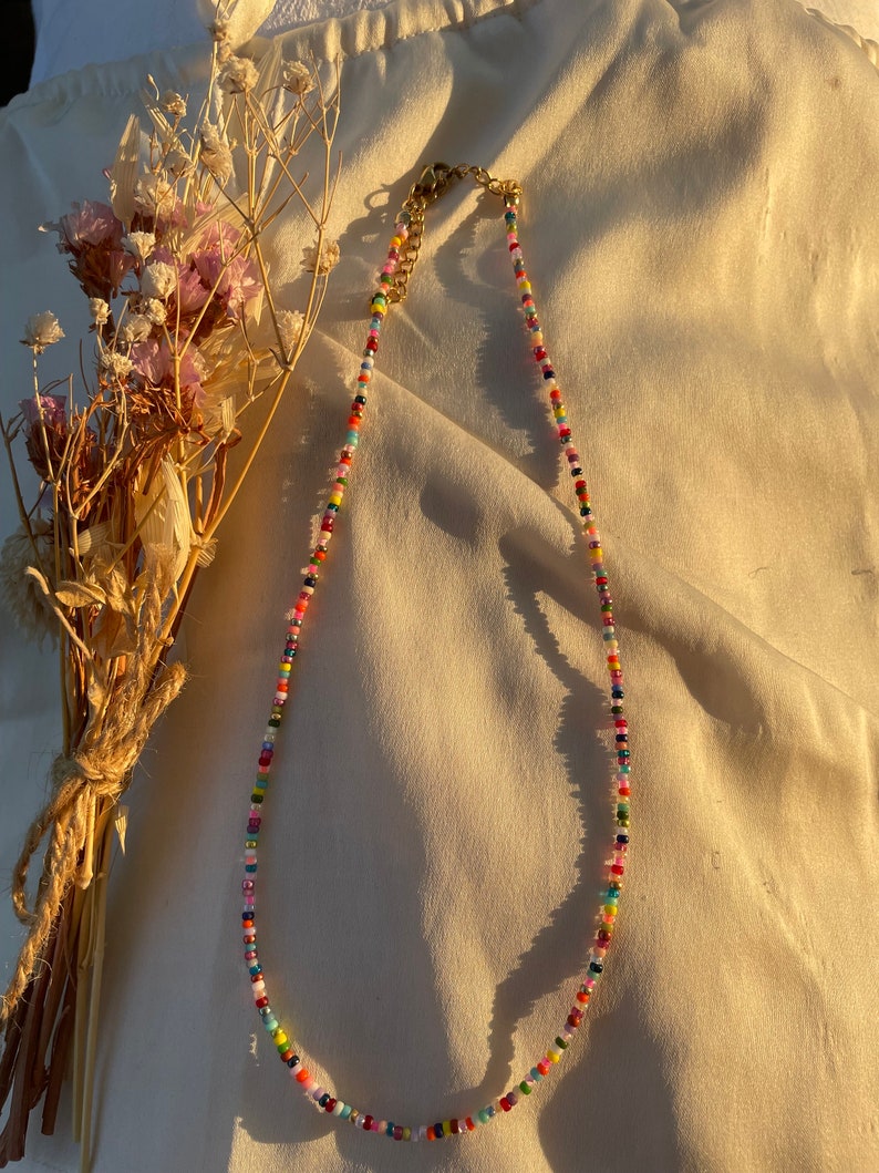 Aruba - Handmade, Colorful Beaded Necklace With Mini Seed Beads ...