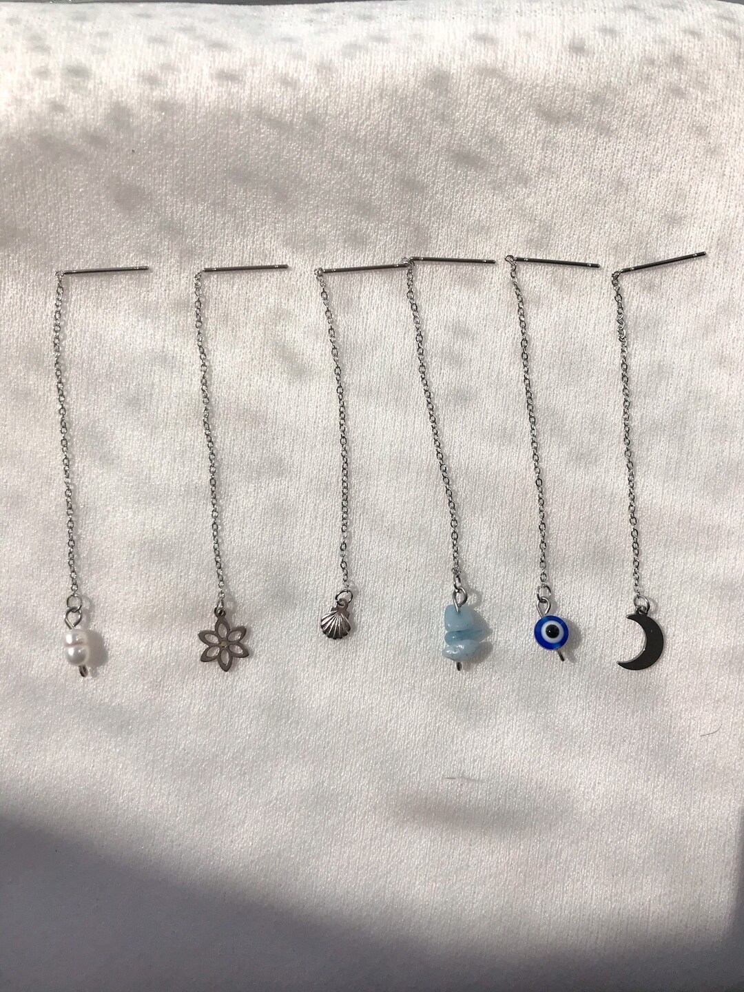 Aruba Handmade Threading Earrings With Various Pendants/earrings/silver ...