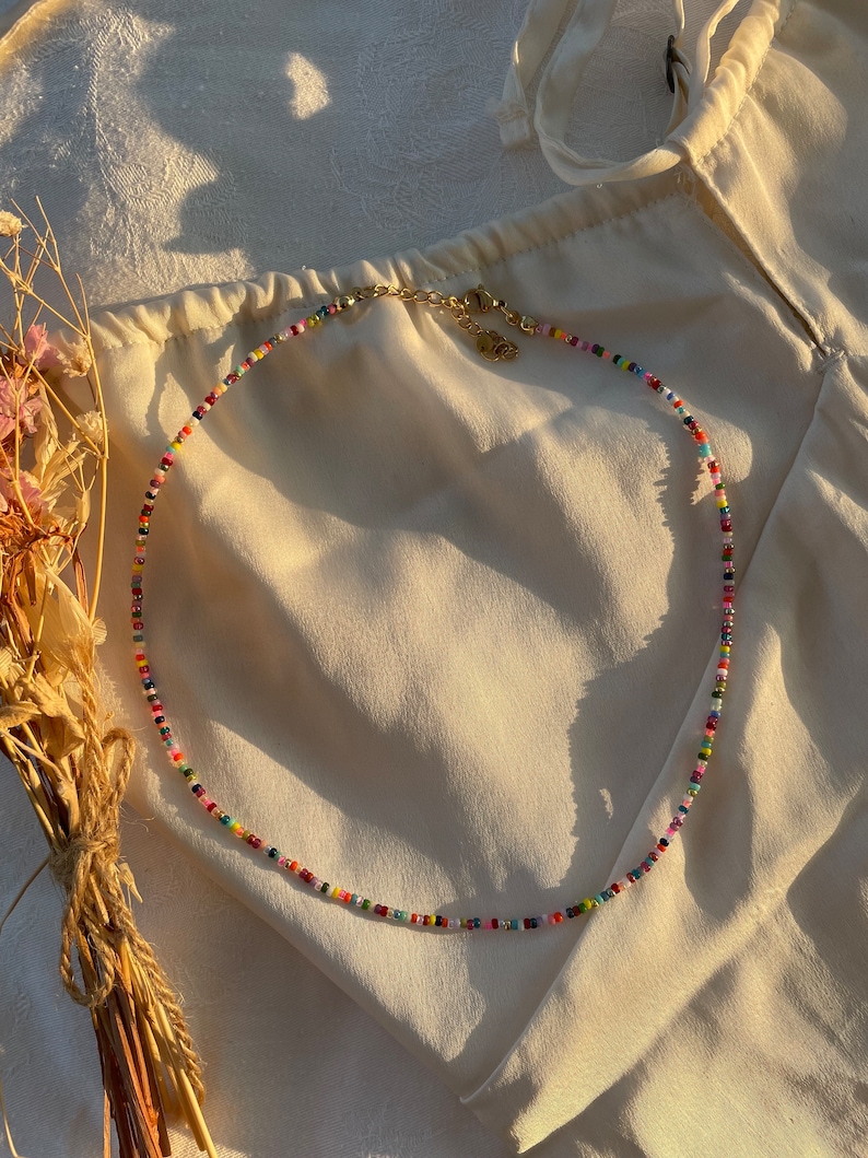 Aruba - Handmade, Colorful Beaded Necklace With Mini Seed Beads ...