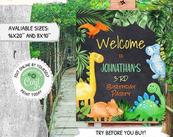 Dinosaur Party Sign | Etsy