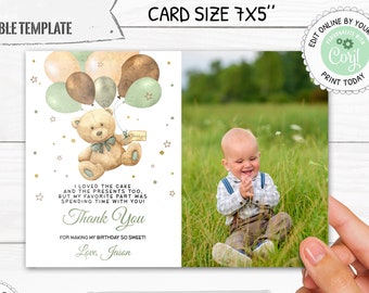 Teddy Bear Note Card - Etsy