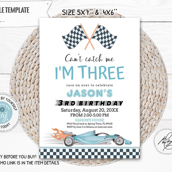 Race Car Pool Party Invitation - Etsy