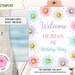 Daisy Birthday Girl Welcome Sign, Editable Colorful Daisies Welcome ...