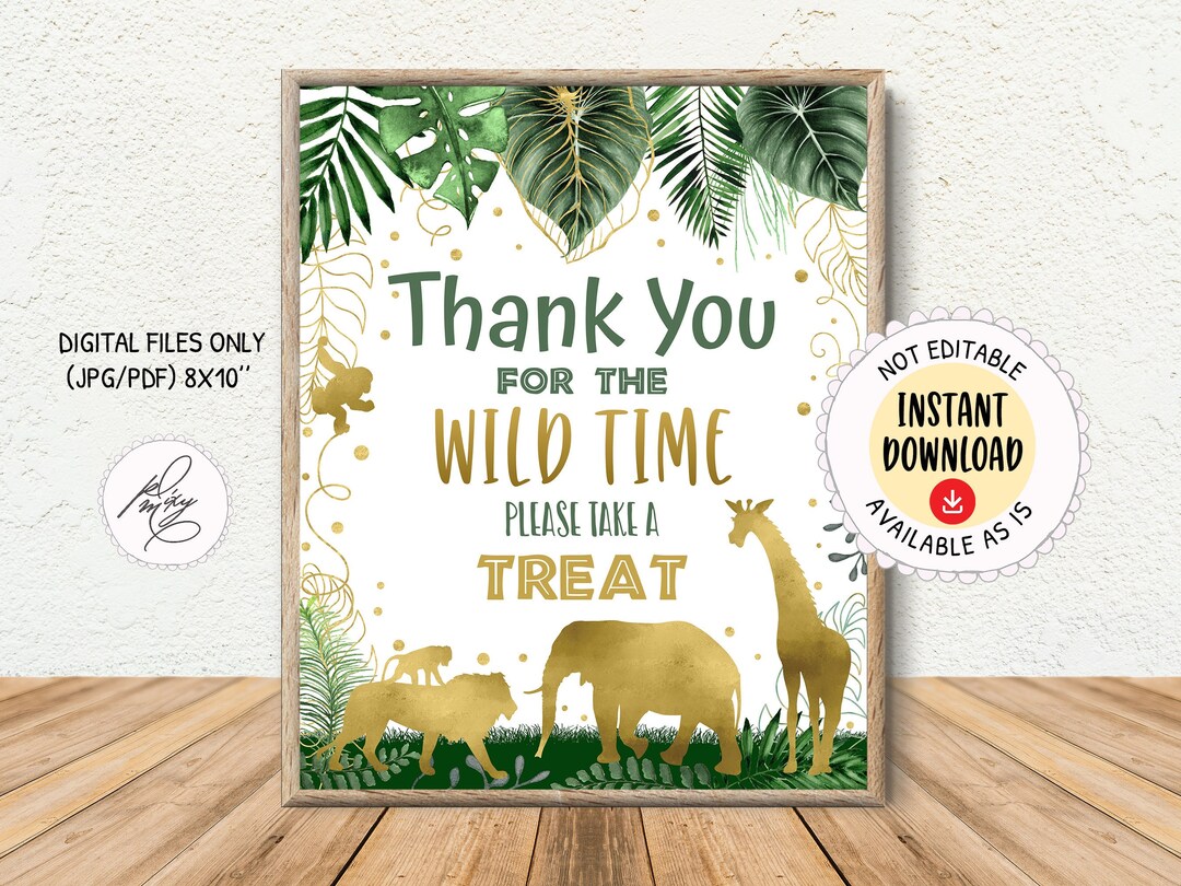 Safari Favors Sign Gold Safari Birthday Party Decoration - Etsy