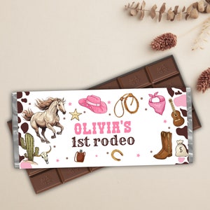Editable My 1st Rodeo Chocolate Bar Wrapper, Rodeo Birthday Girl Candy ...