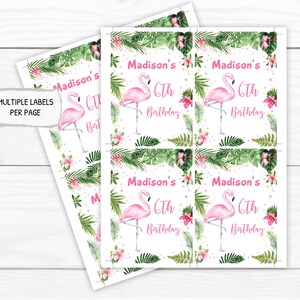 Editable Flamingo Juice Box Labels, Tropical Birthday Party Juice Pouch ...