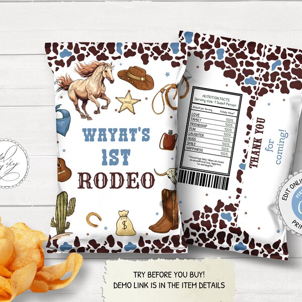 My 1st Rodeo Chip Bag - Etsy