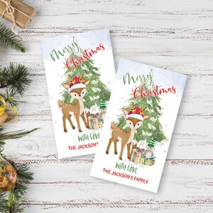 Editable Little Deer Christmas Gift Tag, Christmas Woodland Gift Tag ...
