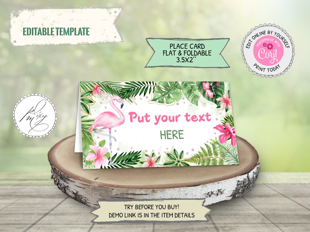 Editable Flamingo Tent Food Labels, Flamingo Birthday Party Table ...