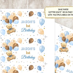 Editable Teddy Bear Gable Box Label, Printable Teddy Bear Gift Box ...