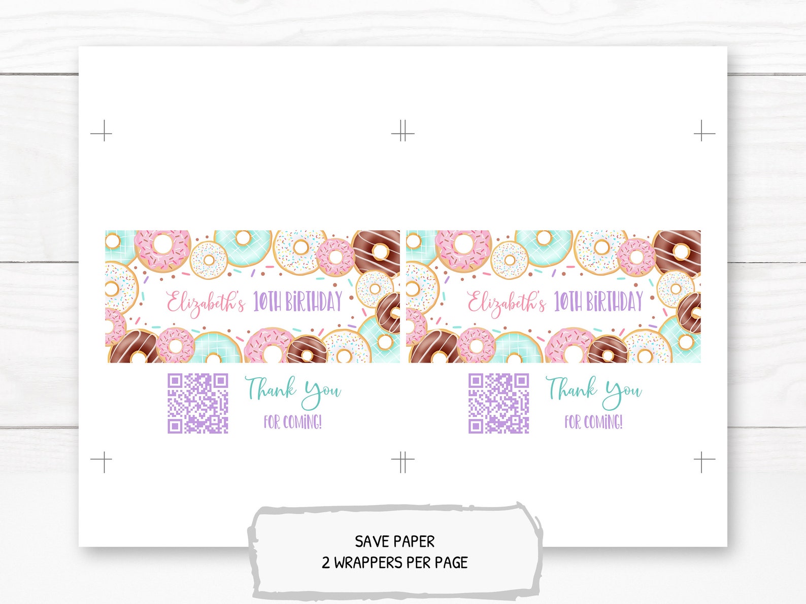 Editable Donut Chocolate Wrapper Printable Candy Bar Wrapper - Etsy