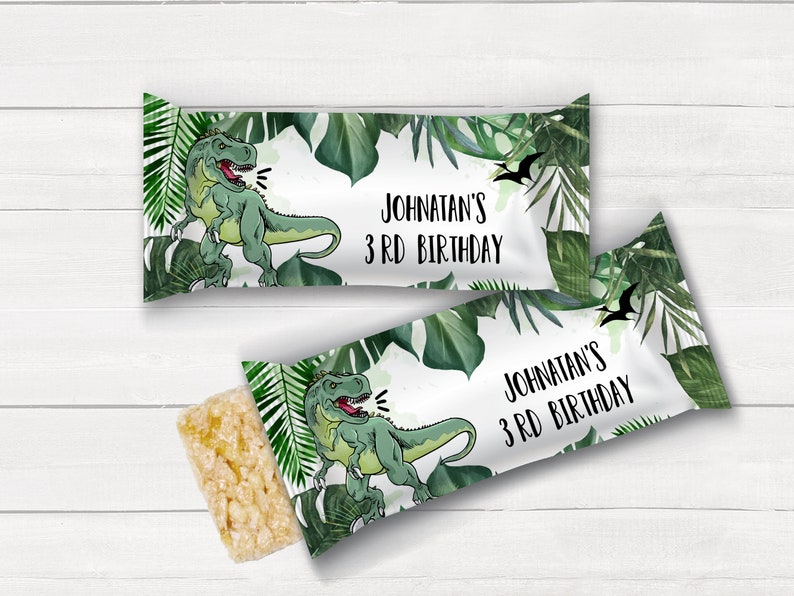 Editable T-rex Rice Krispies Treat Wrapper Printable Dinosaur - Etsy