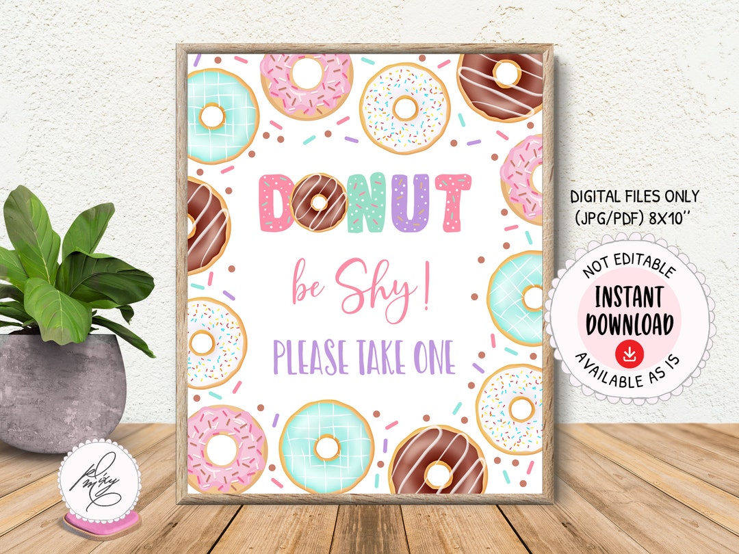 Donut Treat Sign, Donut Birthday Girl Decoration, Doughnut Sign Instant ...