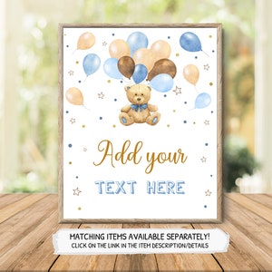 Editable Teddy Bear Gable Box Label Printable Teddy Bear Gift | Etsy