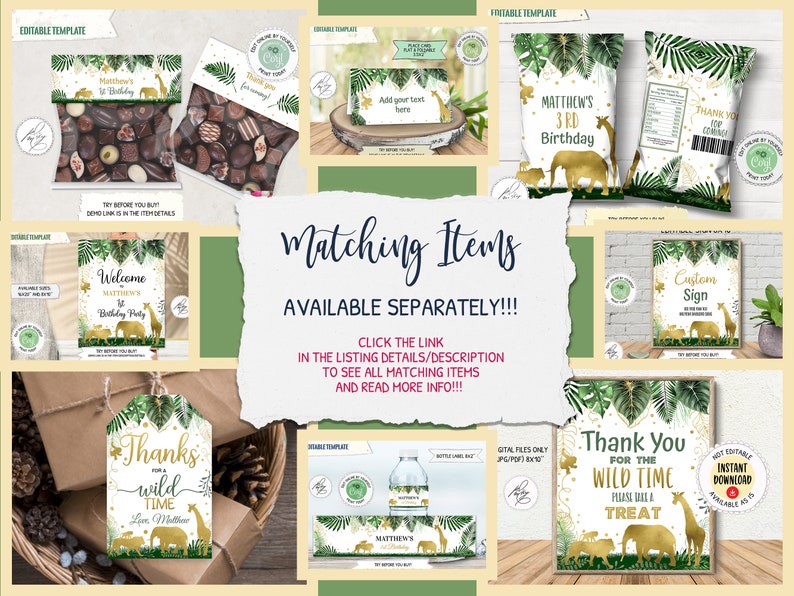 Adopt an Animal Safari Birthday Sign Certificate of - Etsy